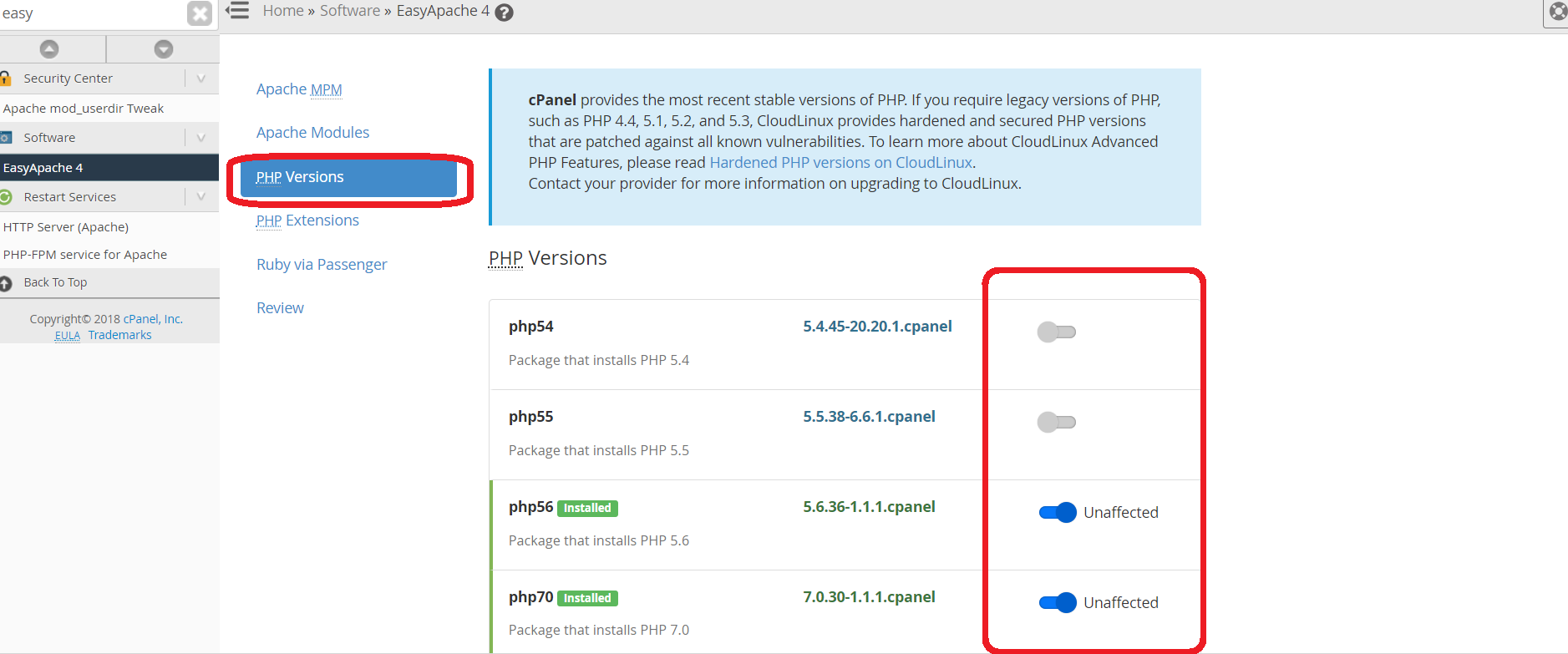 وب داده | استفاده از Easy apache برای نصب ورژن های جدید PHP در WHM